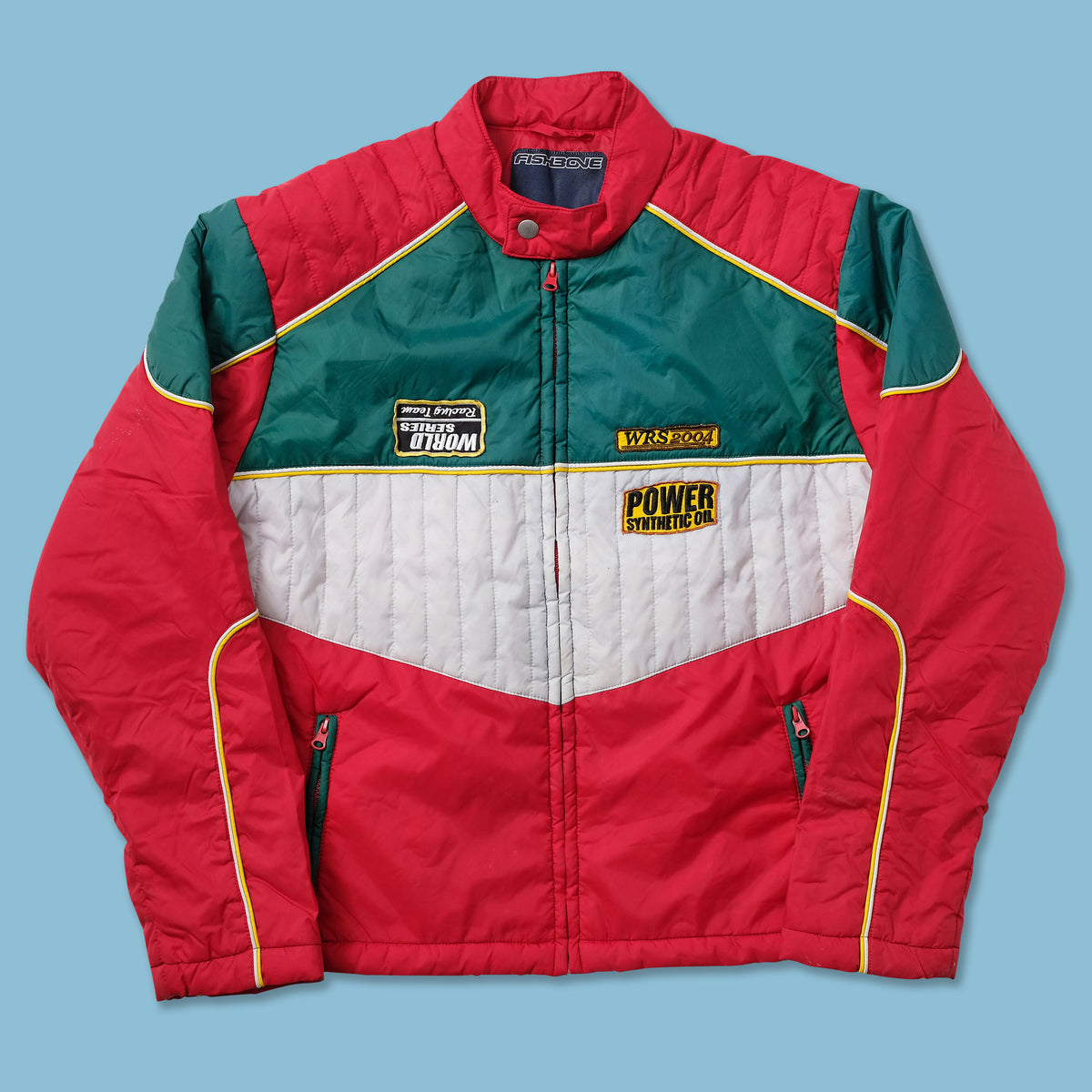 Y2K Fishbone Racing Jacket Medium | Double Double Vintage