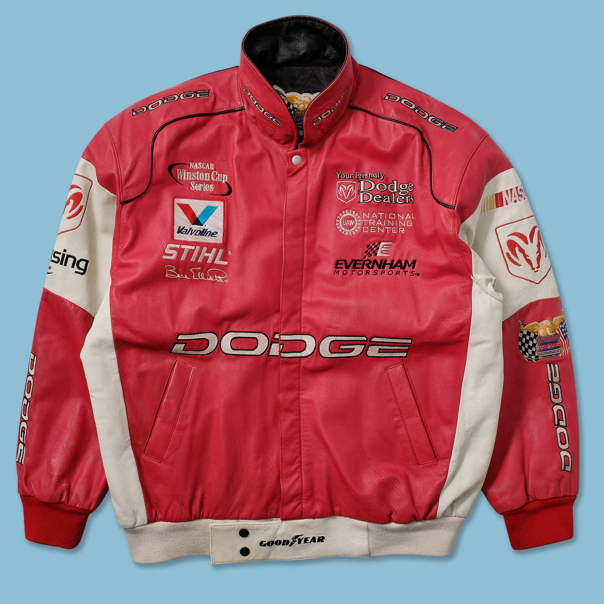 Vintage Dodge Racing Leather Jacket XLarge | Double Double Vintage