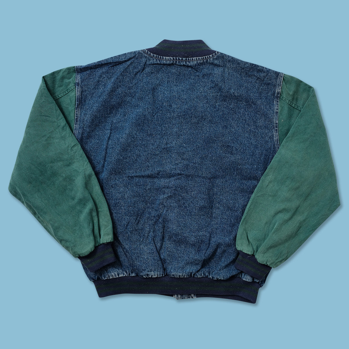 Vintage Denim Varsity Jacket Large | Double Double Vintage