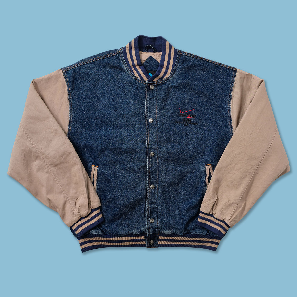 Vintage Denim Varsity Jacket Large | Double Double Vintage