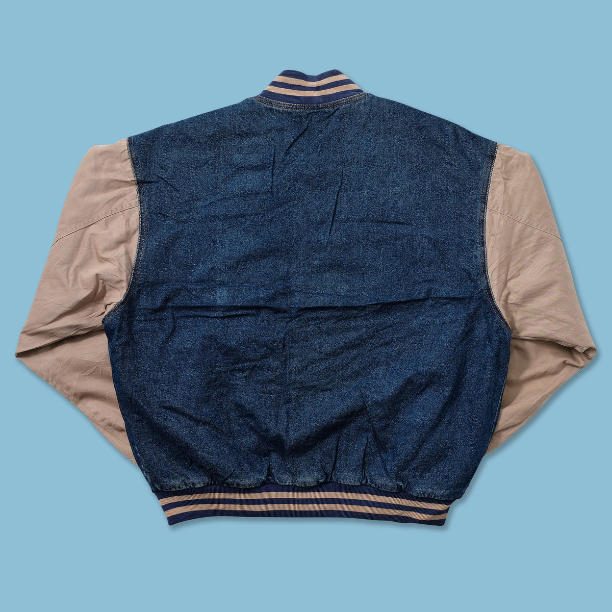Vintage Denim Varsity Jacket Large | Double Double Vintage