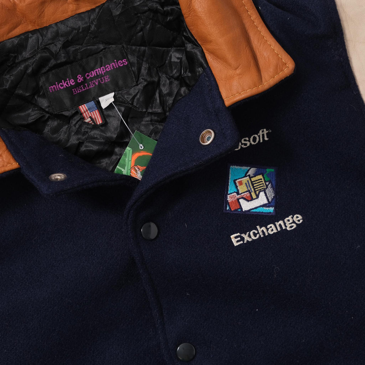 Vintage Microsoft Wool Leather Varsity Jacket Medium | Double Double ...