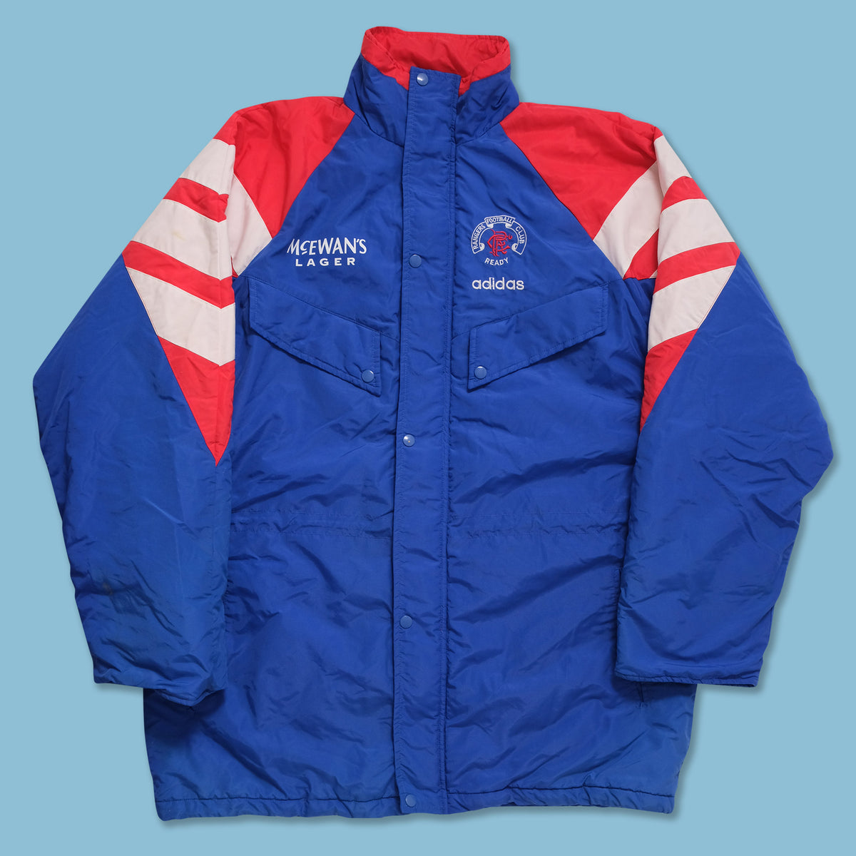 Vintage adidas Glasgow Rangers Padded Jacket XXLarge | Double Double ...