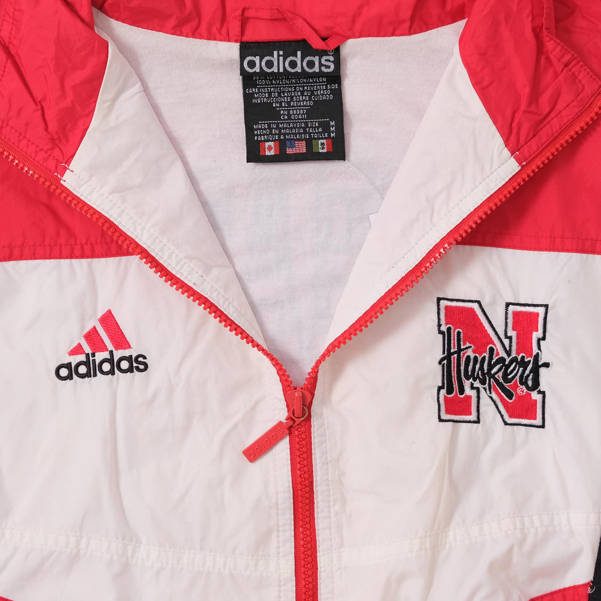 Vintage adidas Nebraska Huskers Track Jacket Medium | Double Double Vintage