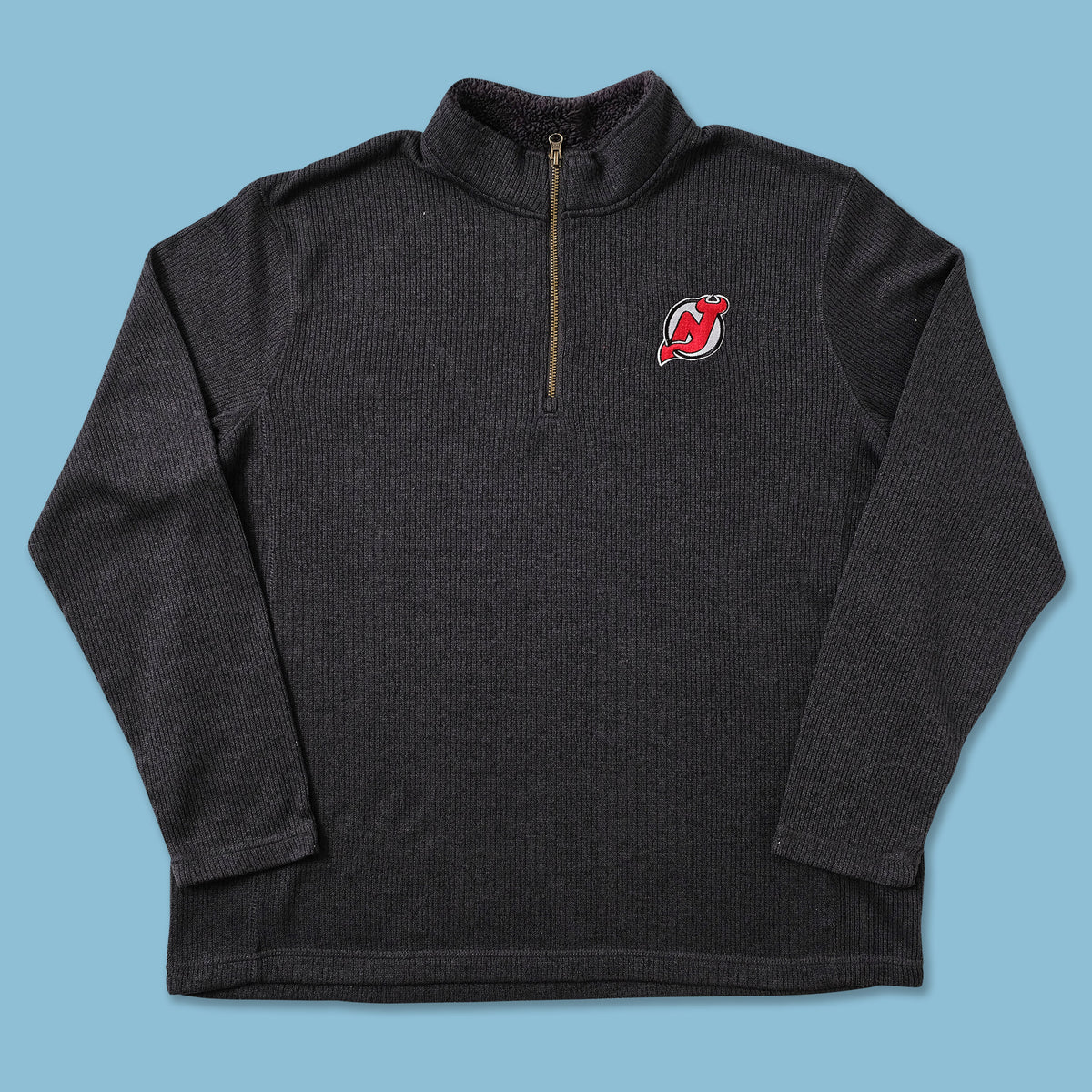 New Jersey Devils Q-Zip Sweater XLarge | Double Double Vintage