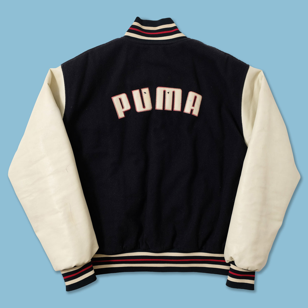 Vintage Puma Wool Leather Varsity Jacket Large | Double Double Vintage
