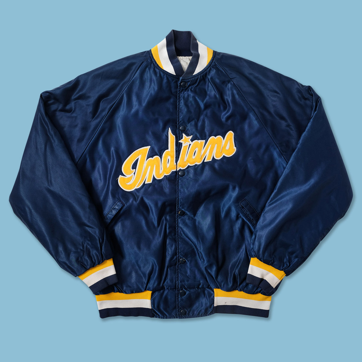 Vintage Indians Padded Varsity Jacket Medium | Double Double Vintage