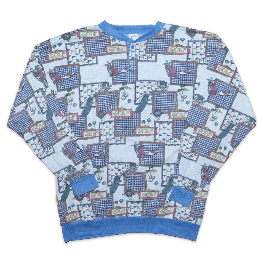 Vintage Golf Pattern Longsleeve XLarge | Double Double Vintage