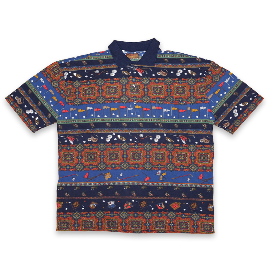Vintage Golf Pattern Polo Medium / Large | Double Double Vintage