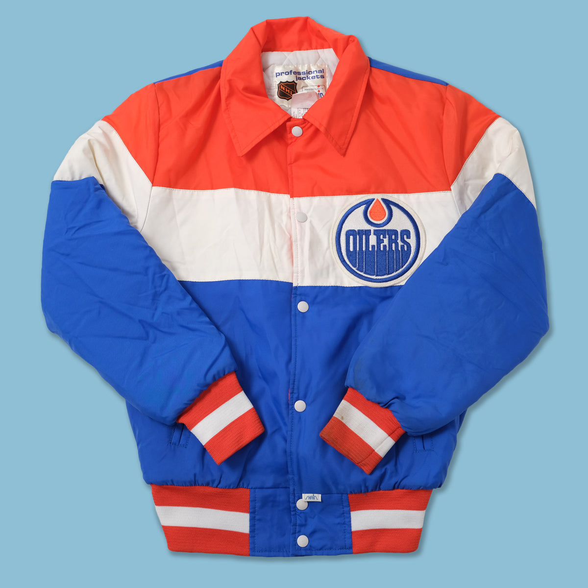 Vintage Edmonton Oilers Padded Jacket Small | Double Double Vintage