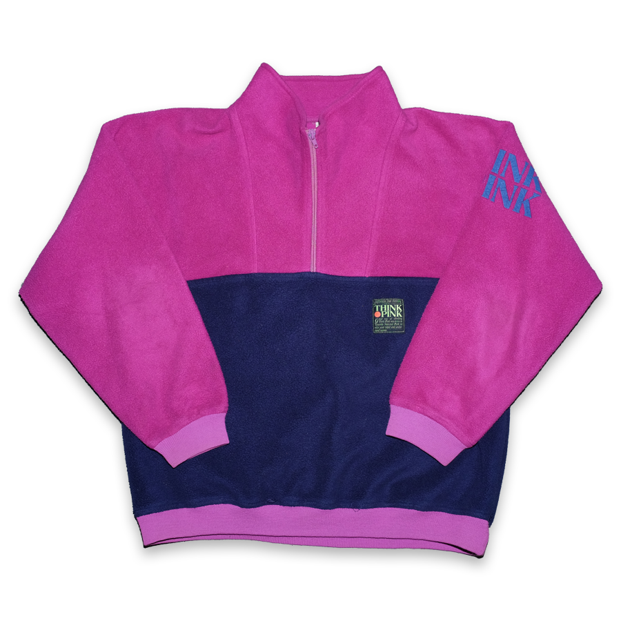 Vintage Think Pink Q-Zip Fleece Large | Double Double Vintage