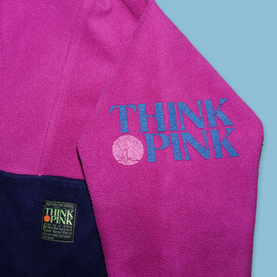 Vintage Think Pink Q-Zip Fleece Large | Double Double Vintage